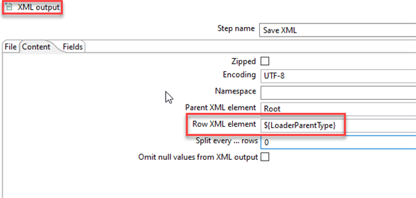 How do I create XML with a dynamic parent element? | Pentaho