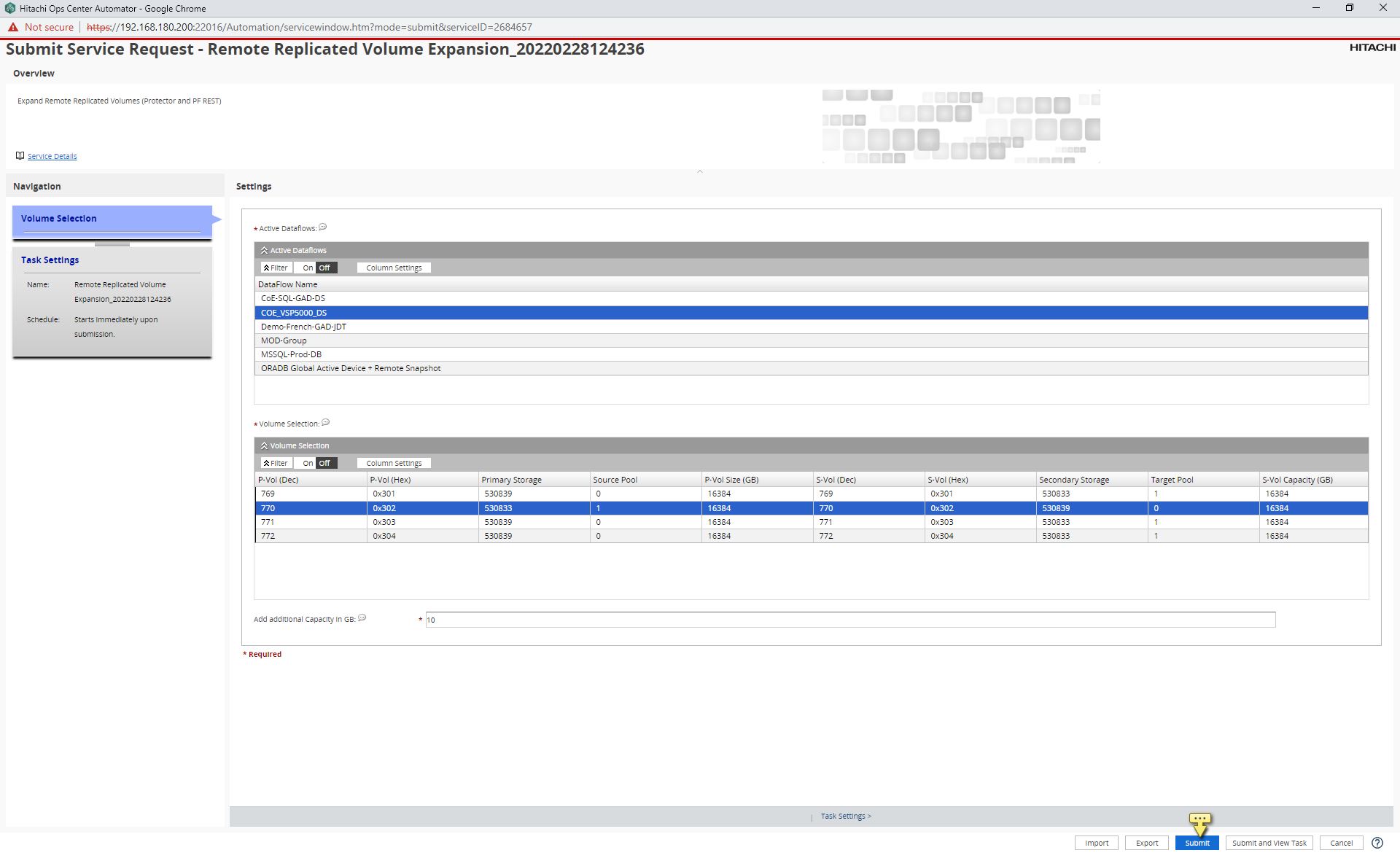 GAD Volumes Expansion in Ops Center Automator | Hitachi Ops Center