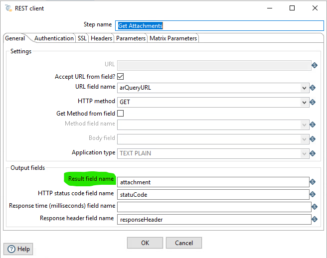 What is the data type returned for 'Result field name' of the "REST client" step? Can it be ...