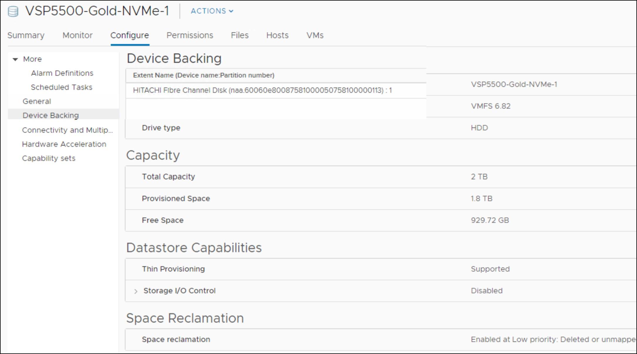 Dealing with VMware Datastore space management on VSP Storage - part 2