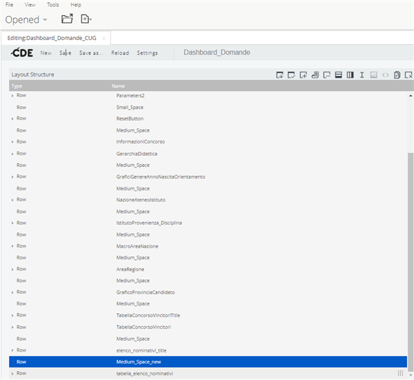 CDE doesn't respond when editing the last row of a dashboard | Pentaho
