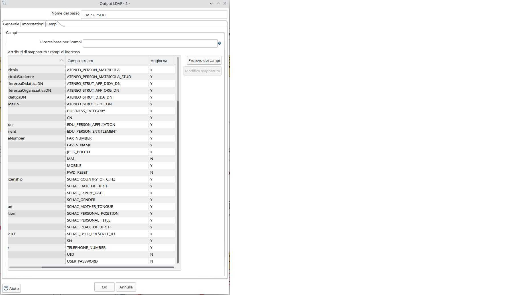 Editing an ldap field that should not be written | Pentaho