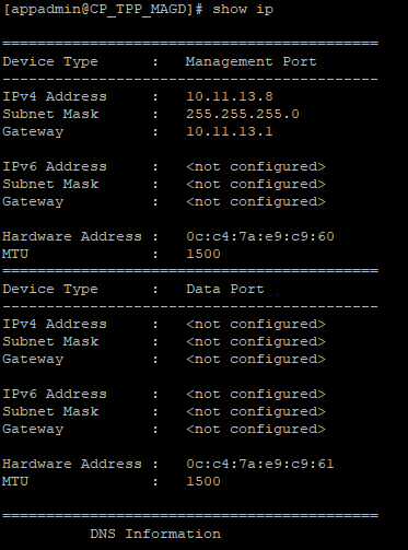 getting MAC ADDRESS of clearpass appliance- too much time to get logs ...
