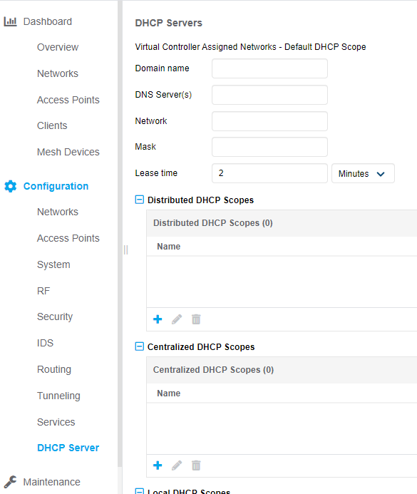 DHCP config | Controllerless Networks