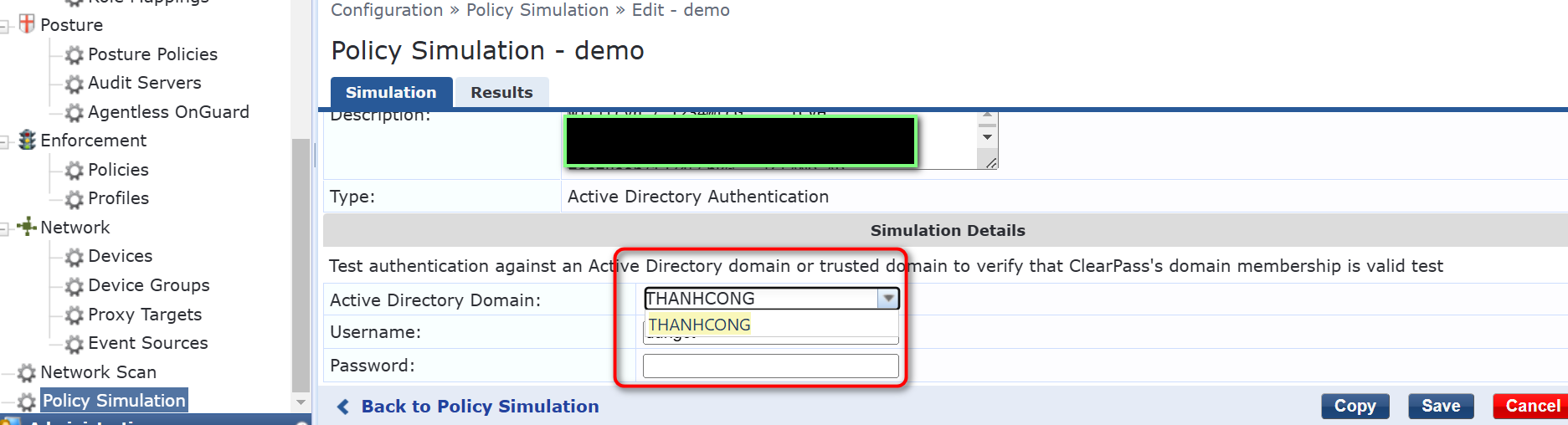 Aruba clearpass add active directory done but not working | Security