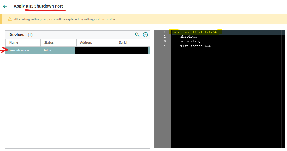 Applying port profile to a range not working as expected | Cloud ...