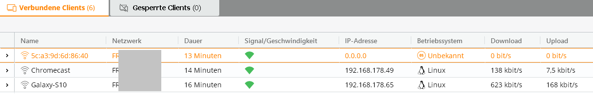 Question to "anonymous" device listed just with its MAC address ...