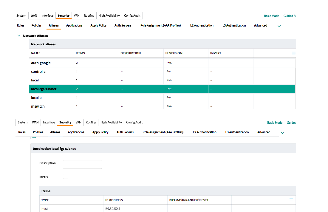 site-to-site vpn between aruba branch gateway and fortigate not working ...