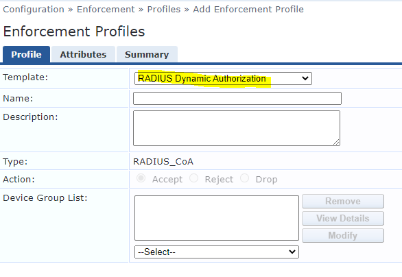 CoA profiles for Ruckus Virtual SmartZone | Security