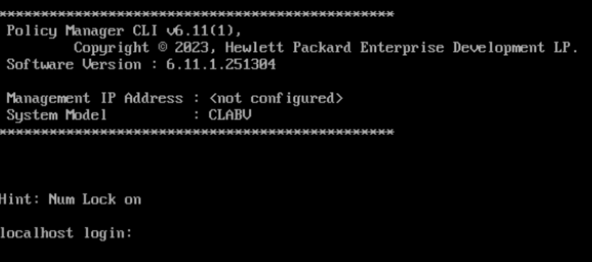 CPPM 6.11.x initial VM Setup - no CLI login | Security