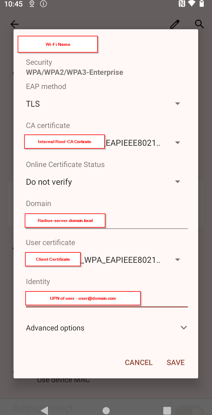 ClearPass EAP-TLS Wi-Fi - Android 12 Mobile Phones: Fatal alert by client / TLS Handshake failed ...
