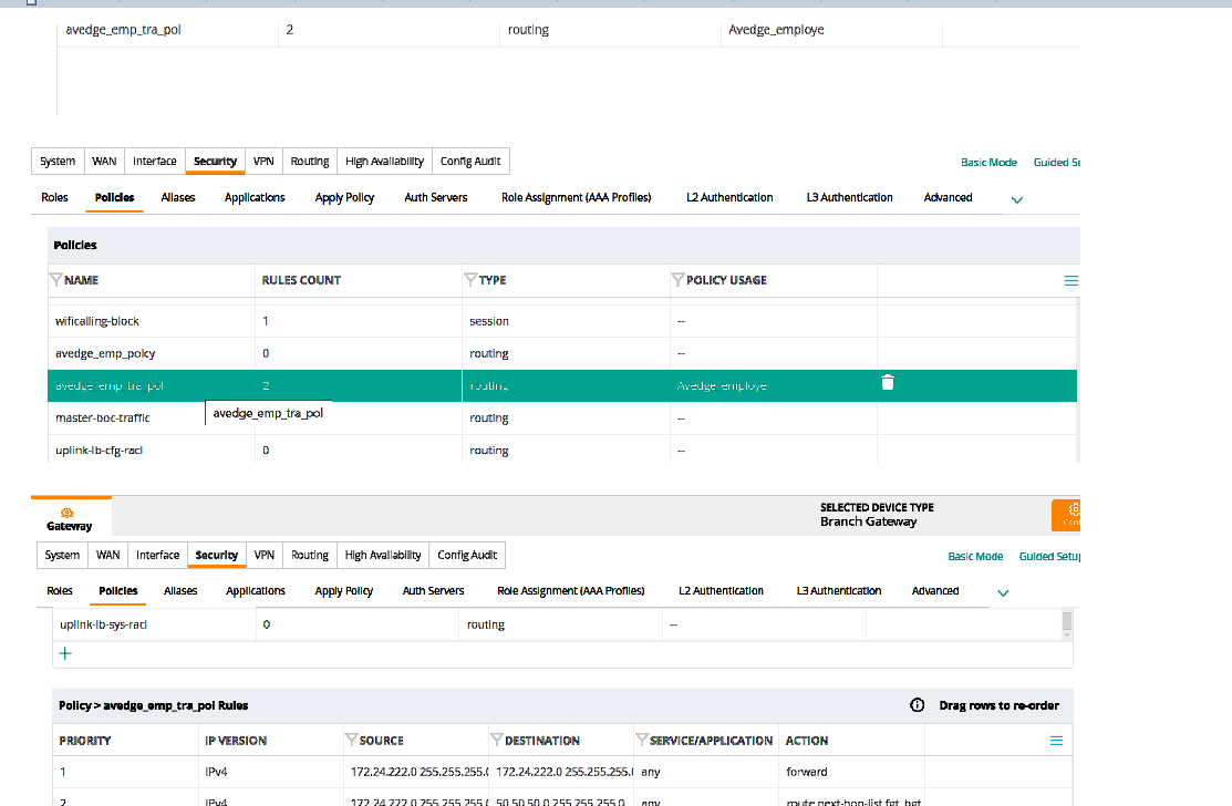 site-to-site vpn between aruba branch gateway and fortigate not working ...
