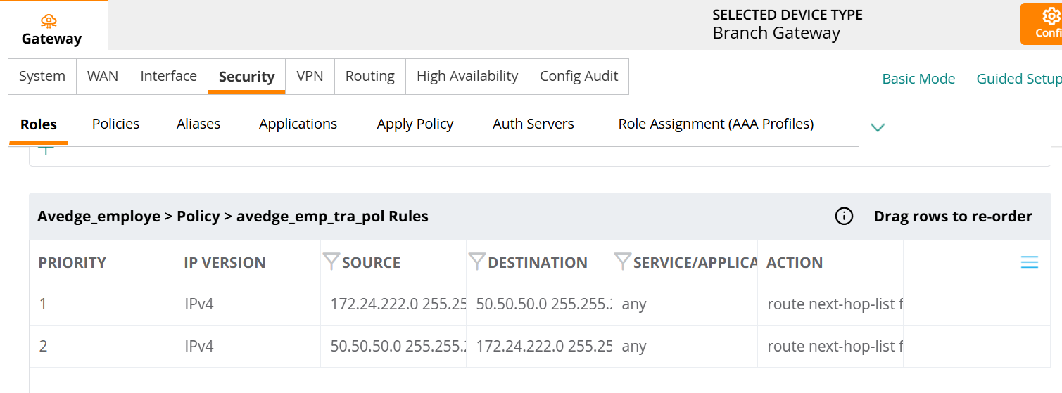 site-to-site vpn between aruba branch gateway and fortigate not working ...
