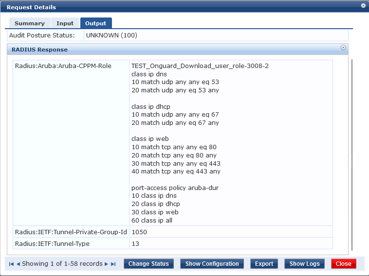 pushing web page from CPPM to aruba cx switch for wired users | Security