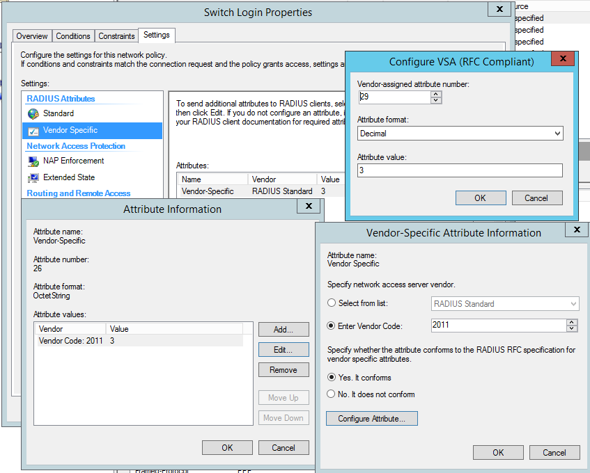 HP 1910-48 RADIUS (NPS) Permisions Issue | Comware