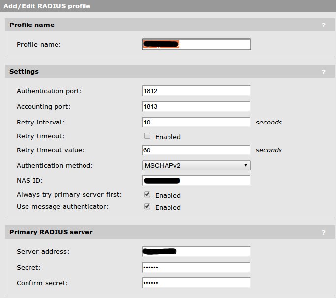 V-M200 with RADIUS authentication | Wireless Access