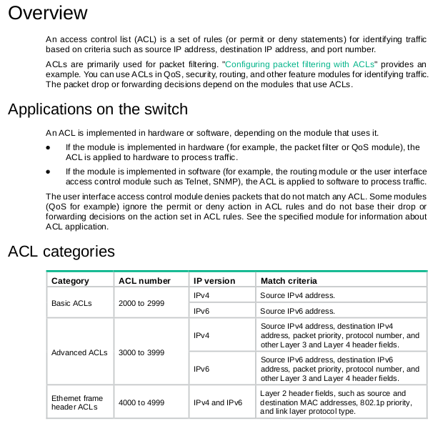 HPE 5130 HI maximum ACLs | Comware