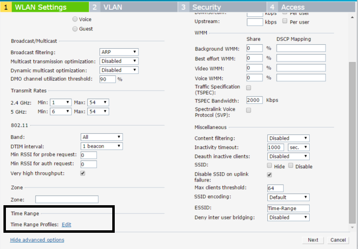 Time Range Profile on IAP from 4.2.1 firmware