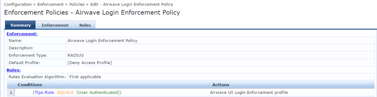 How to configure management login in Airwave with CPPM as RADIUS server