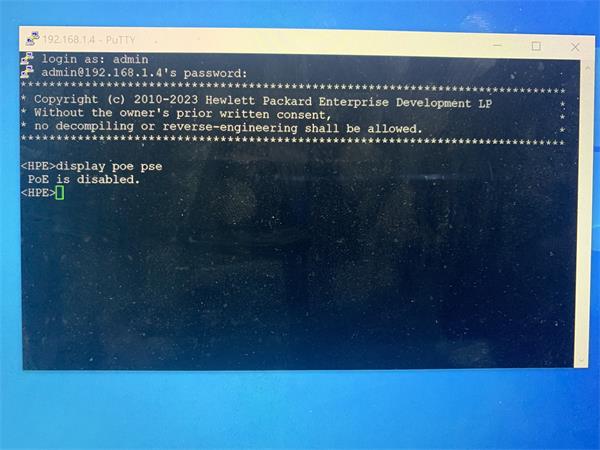 HPE 1950-24G-2SFP+-2XGT JG960A POE not working | Comware