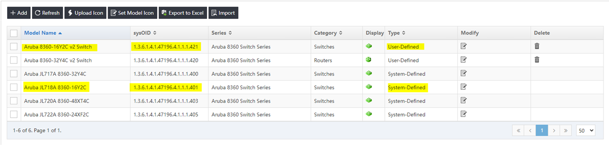 "Unknown SNMP Product" in IMC for Aruba 8360 switch | Network Management