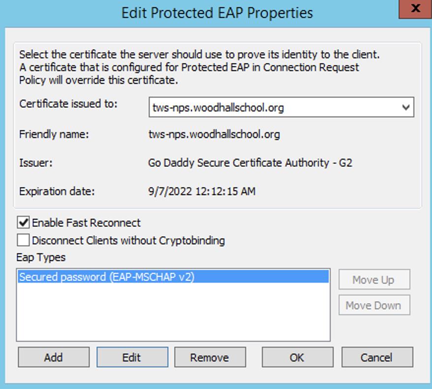 Radius Authentication terminating on Windows Server NPS | Wireless Access