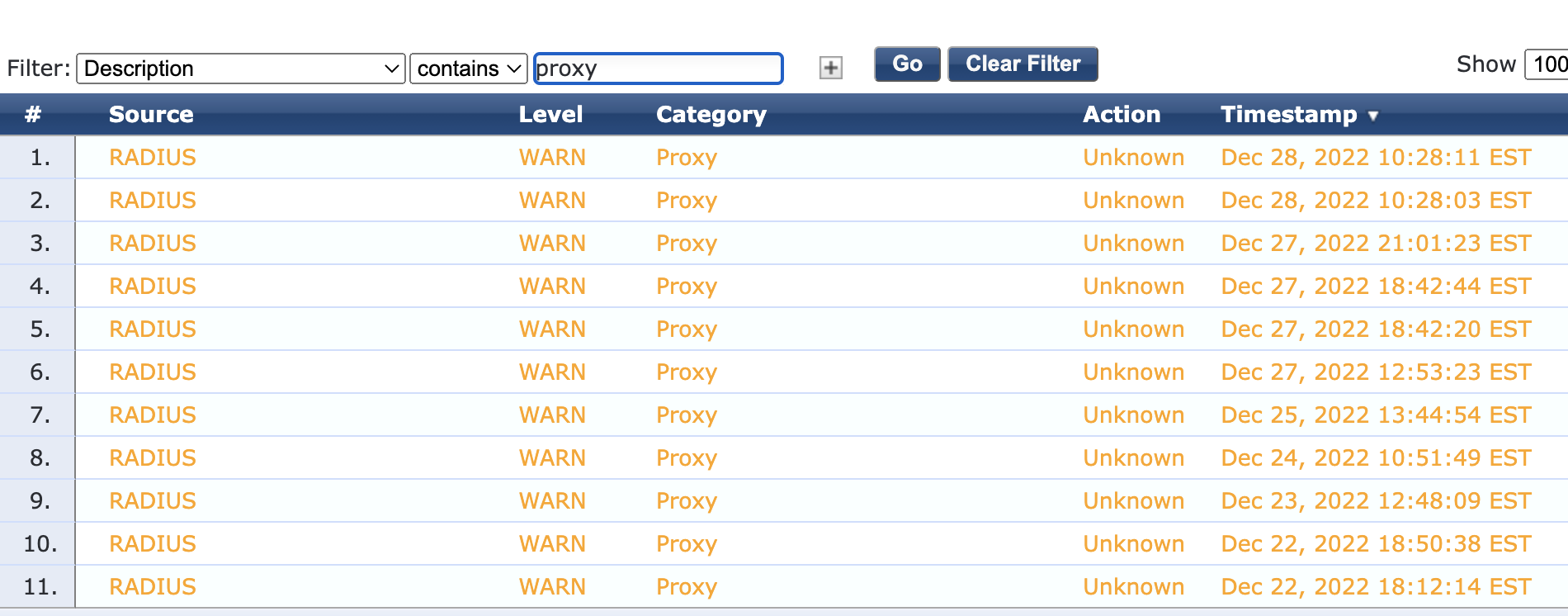 eduroam proxy timeouts from downstream failures | Security