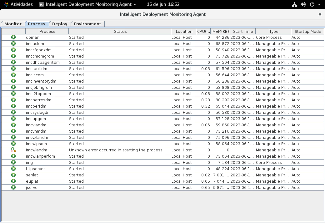 IMC WSM don't start in Linux | Network Management