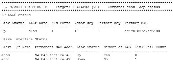 IAP-225 LAG Failed when se to Preferred Master | Controllerless Networks