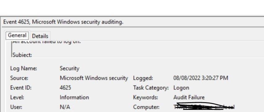 Event 4625 from clearpass server | Wireless Access