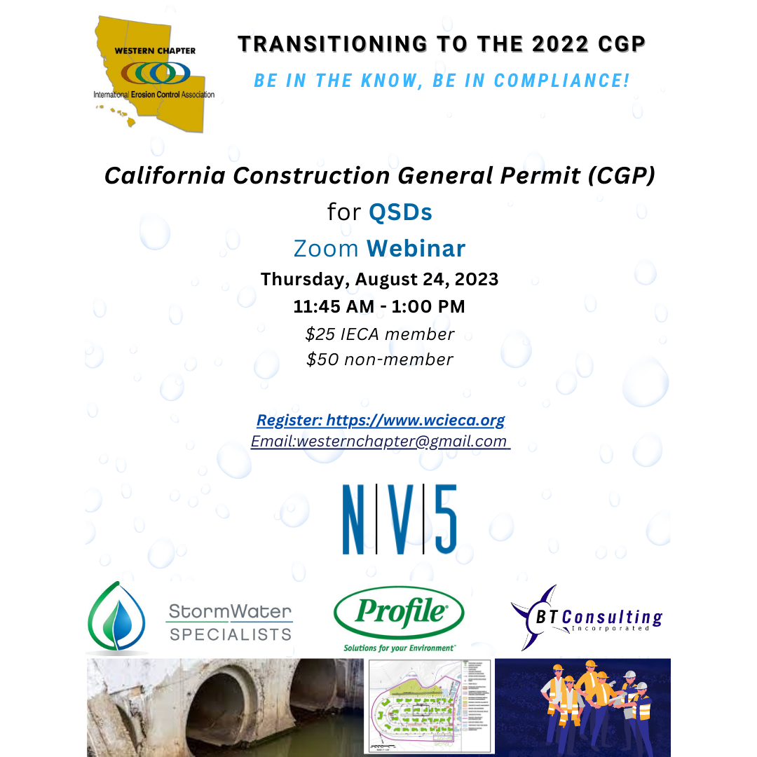 Pre-recorded Webinar - CGP for QSDs (California General Permit for ...