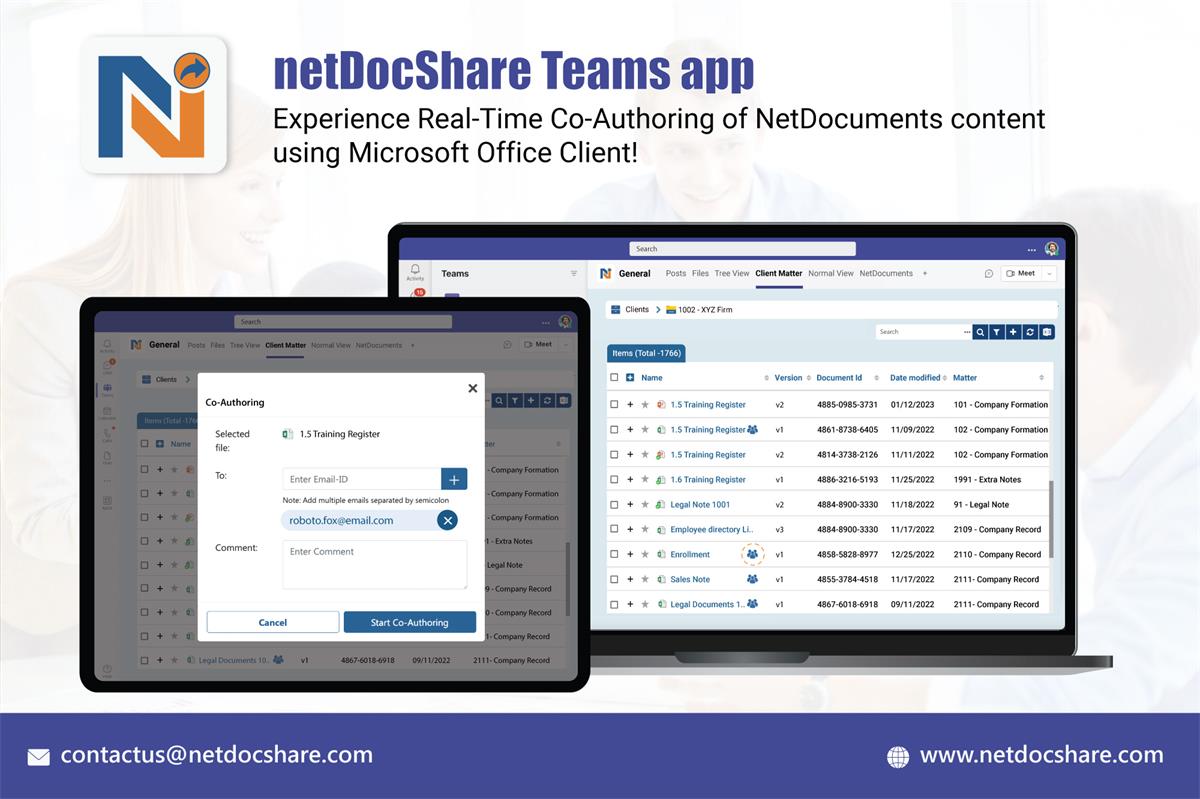 Seamless Co-authoring of NetDocuments content using Microsoft Office Desktop Client with ...