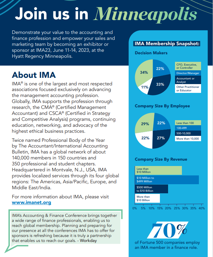 IMA23 Exhibitors and Sponsorship Opportunities