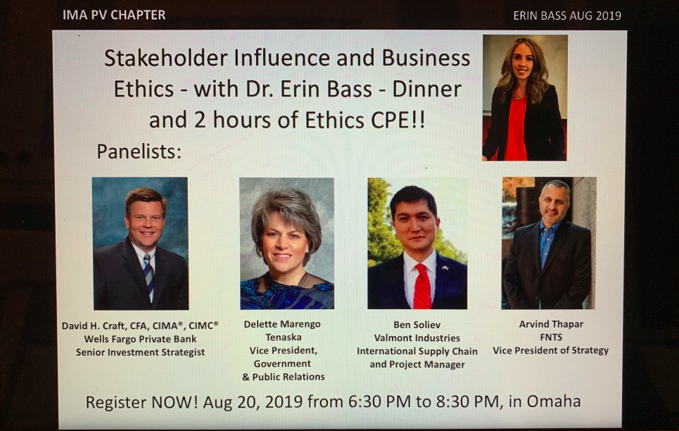 Stakeholder Influence and Business Ethics - with Dr. Erin Bass - Dinner ...