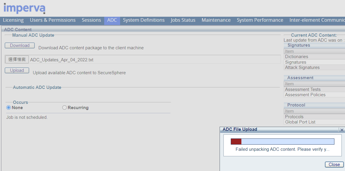 Manual ADC Update | Imperva Cyber Community