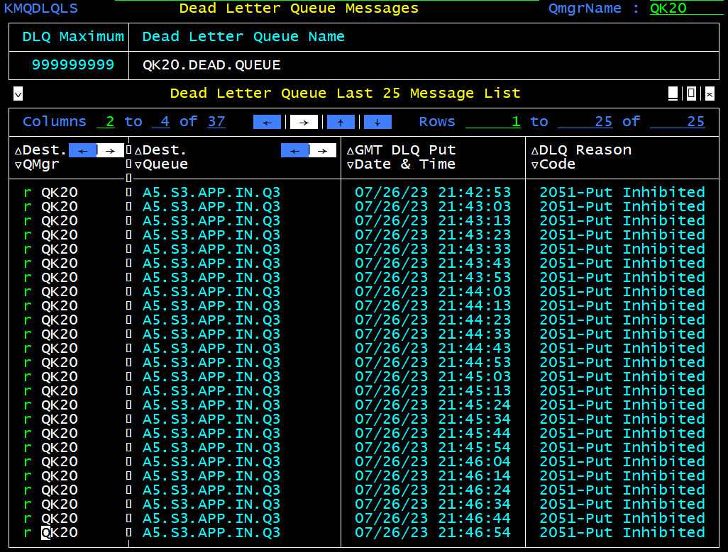 Ibm Omegamon For Messaging Multi Line Message Actions In Enhanced 3270ui