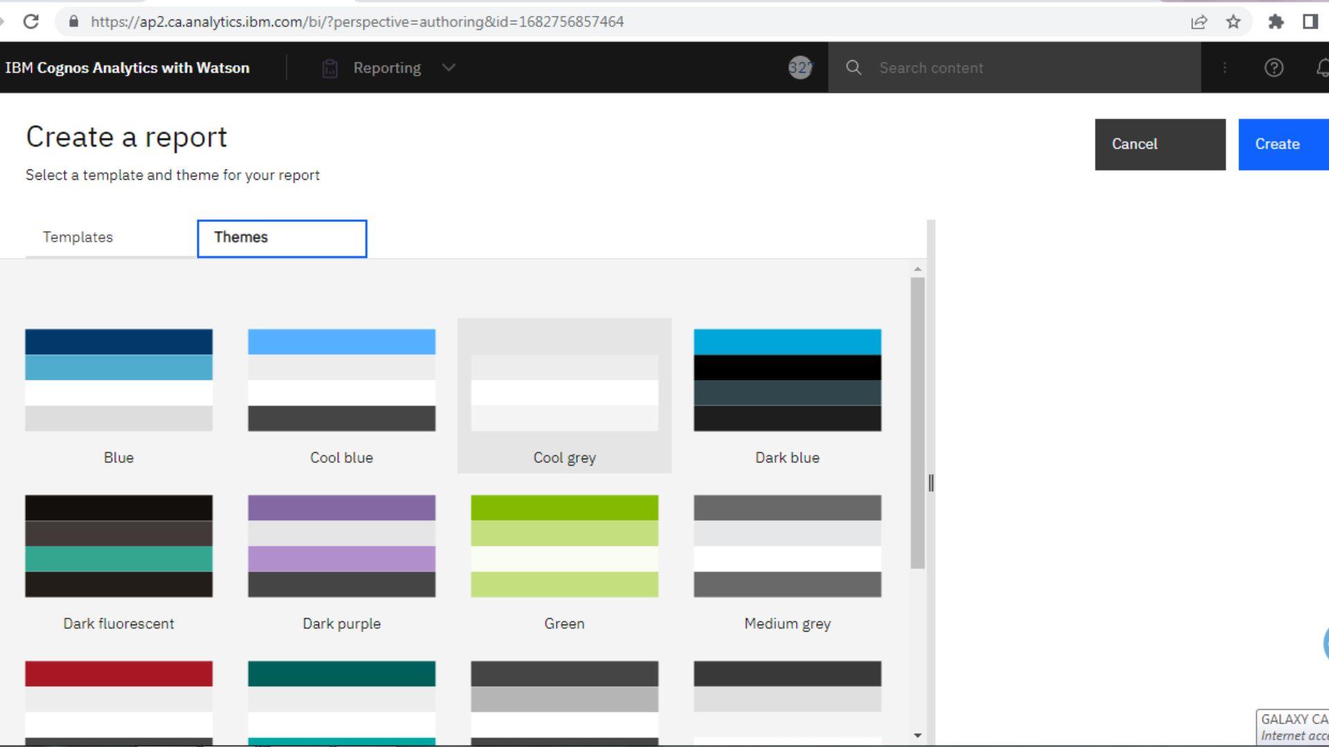 Difference between Template and Theme | Cognos Analytics