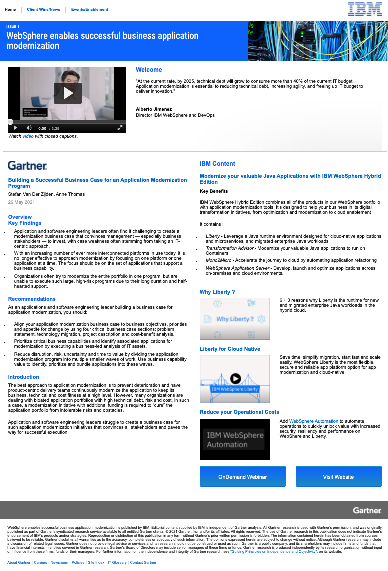Application Modernization from IBM and Gartner