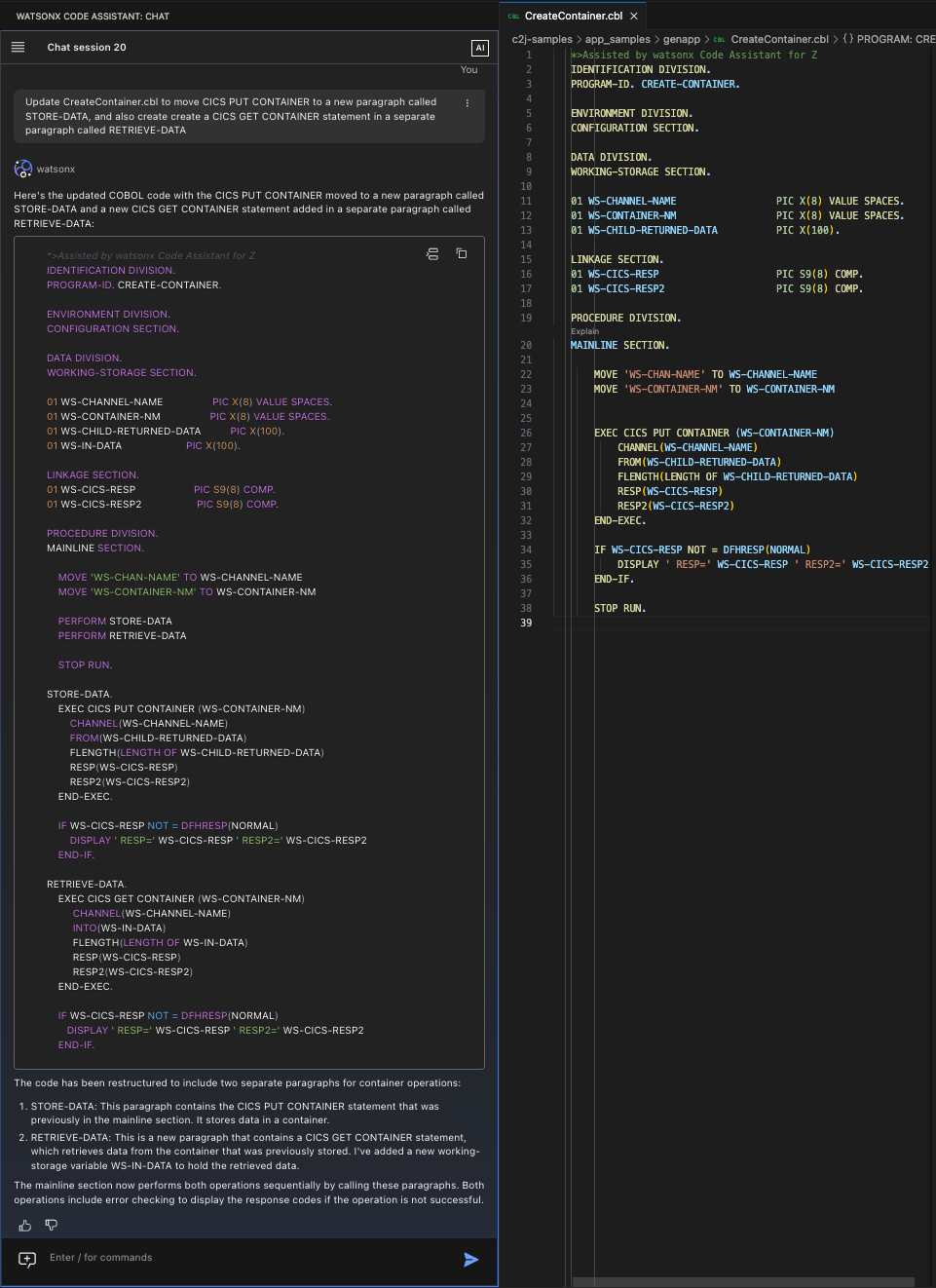 Introducing COBOL Code Generation in IBM watsonx Code Assistant for Z
