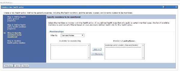 Creating a Basic Health Policy in WebSphere Network Deployment