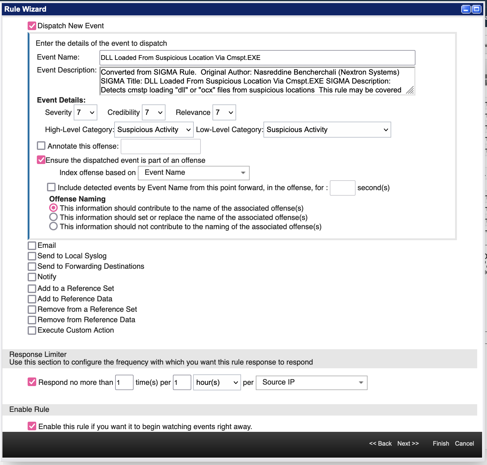 QRadar natively supports SIGMA for rules creation