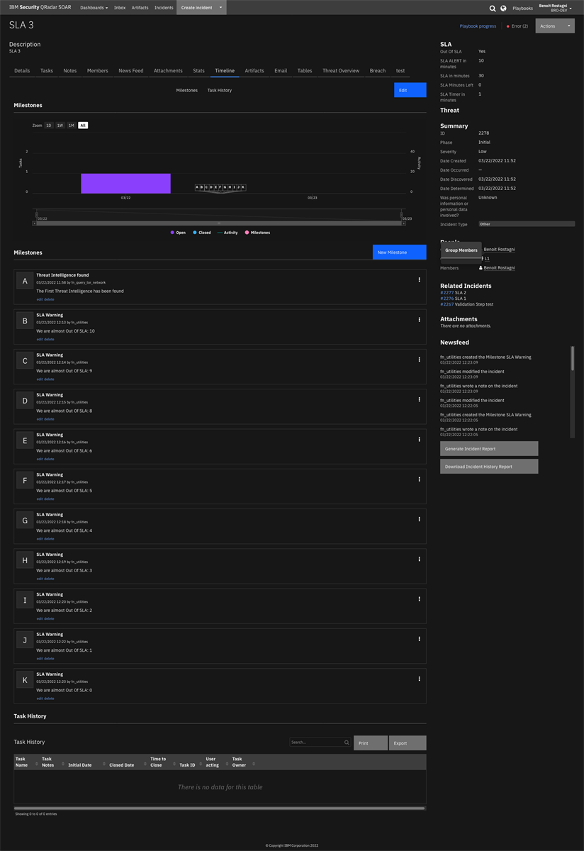 PLAYBOOK: Create a SLA alert system on incidents