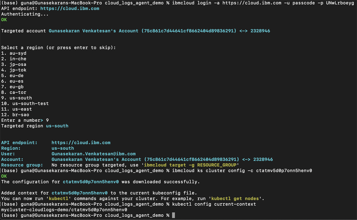 Installing the Logging Agent for Cloud Logs in Kubernetes Clusters ...