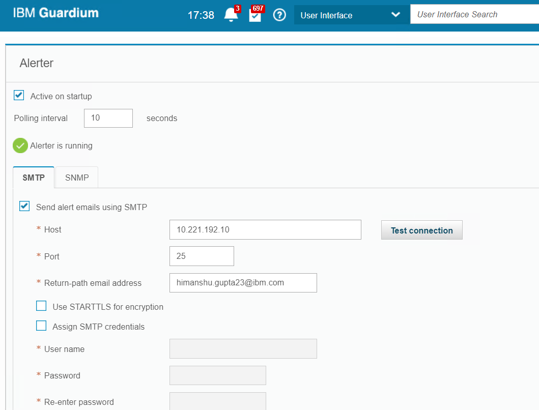 Integrating IBM Guardium with SMTP to customize the audit process emails.