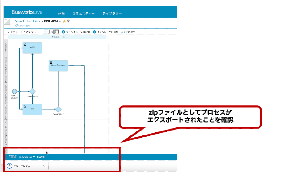 IBM Blueworks Live からIBM Process MiningにBPMNファイルを連携する方法