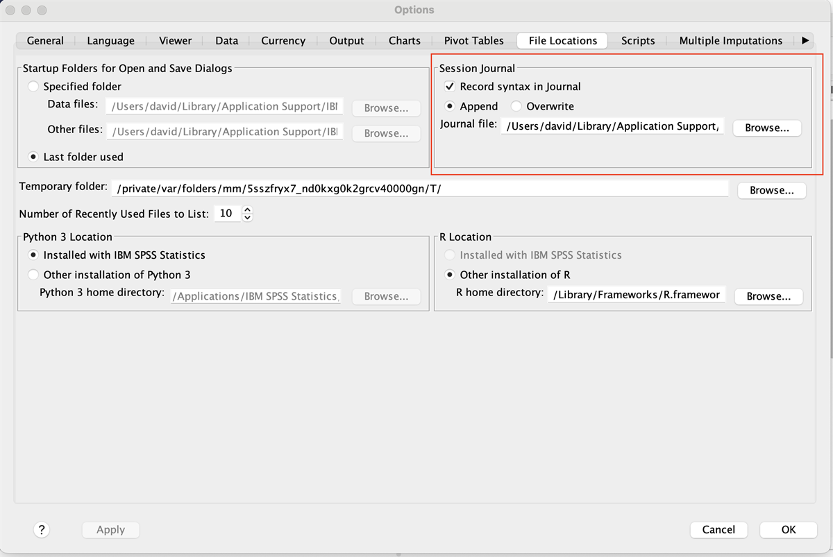 Journal file (*.jnl) | SPSS Statistics