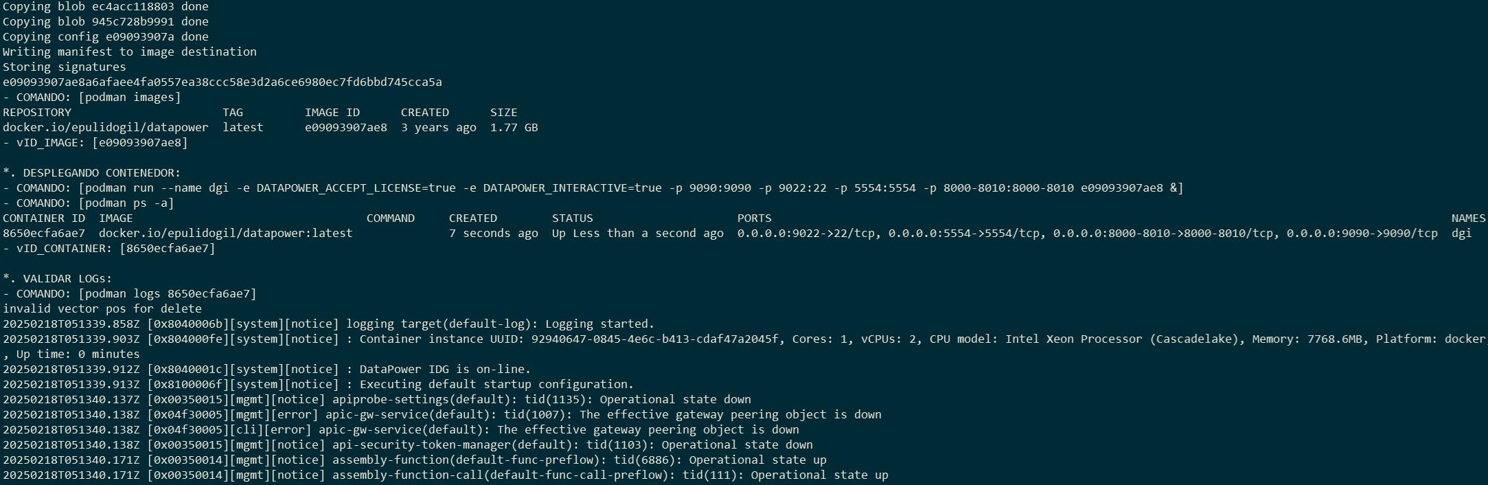DEPLOY 'IBM DATA POWER' IN POSTMAN (SCRIPT: .sh)