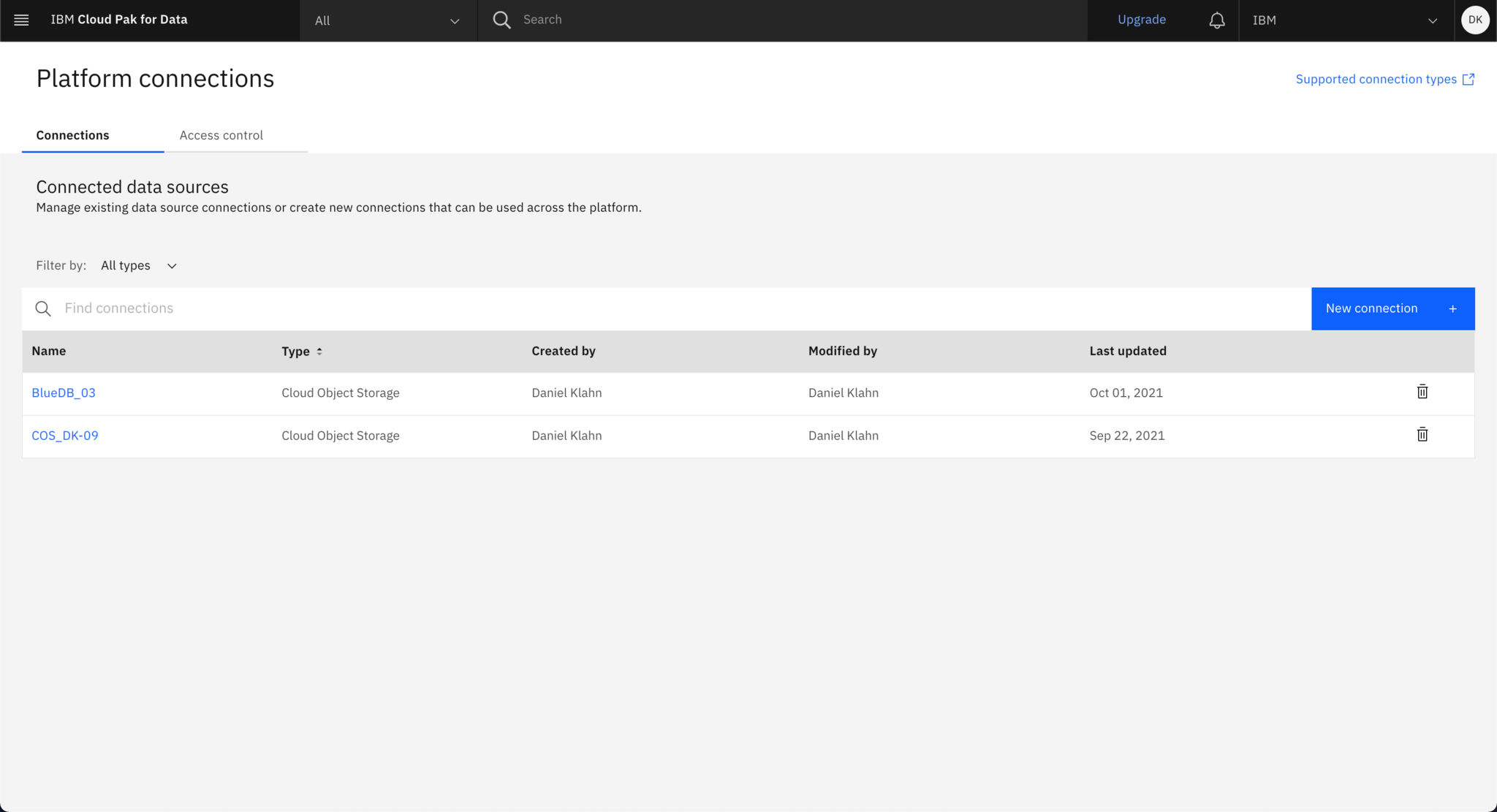 🎟 5. Platform-wide view of data source connections? | Cloud Pak for Data