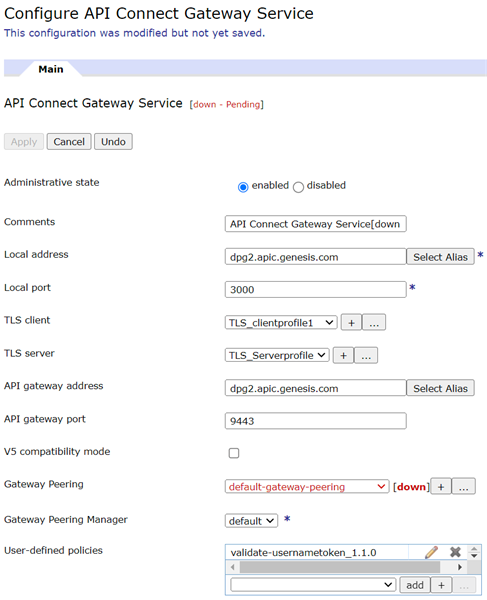 API Connect Gateway Service "down-Pending" status anomaly | DataPower