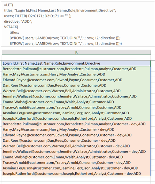 Import IBM PAoC users from a CSV file - an Excel formula approach converting }ClientsGroups cube ...